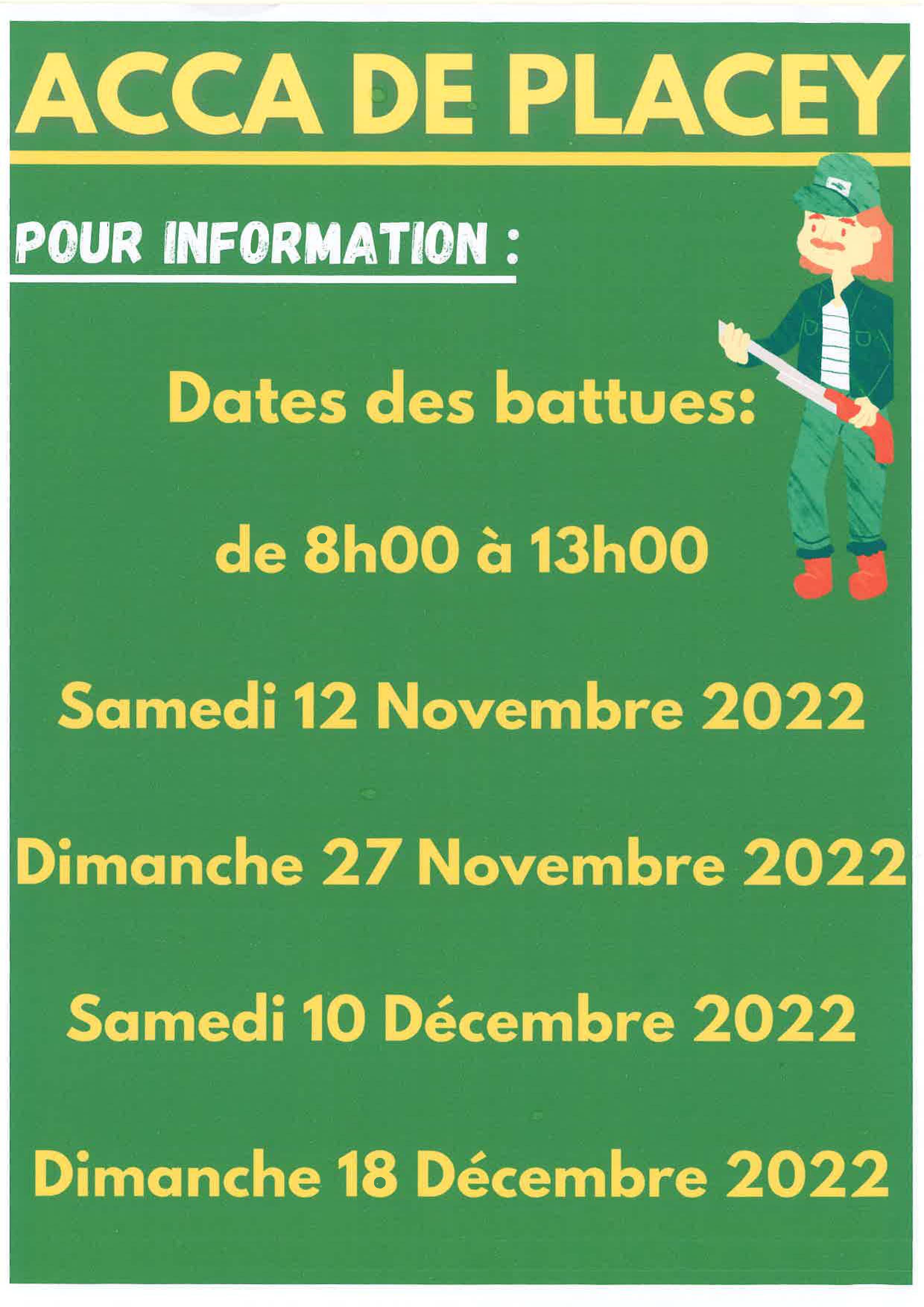 Battues de l’ACCA de Placey | Village de Placey